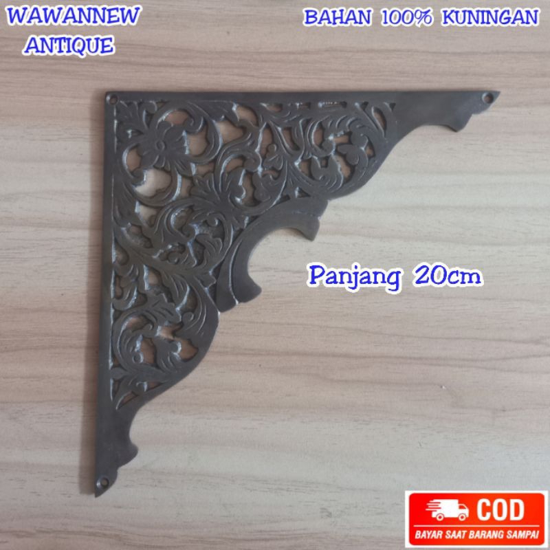 Jual Siku Ukir Ornamen Meja Lemari Pintu Rumah Kuningan Antik 20 cm ...