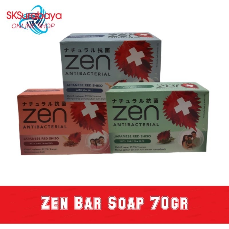 Jual Zen Antibacterial Bar Soap 70gr sabun batang | Shopee Indonesia