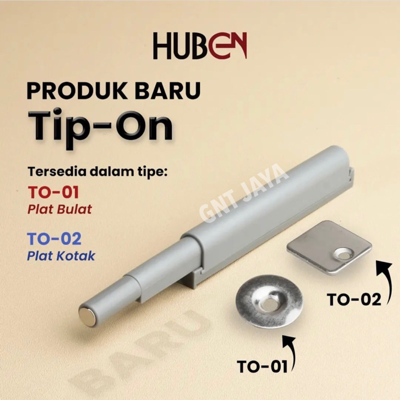 Jual TIP ON HUBEN push to open warna abu TO01 plat bulat TO02 kotak ...