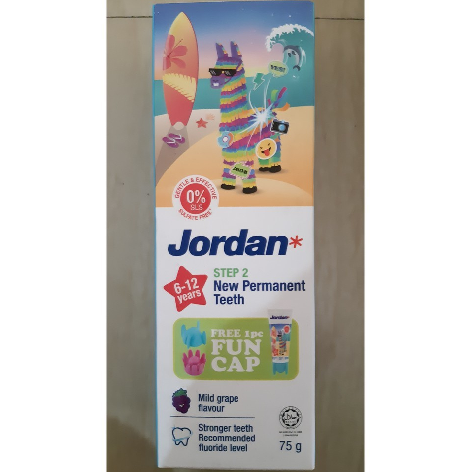 Jual JORDAN KIDS TOOTHPASTE NEW PERMANENT TEETH STEP 2 (6-12 YEARS) 75G ...