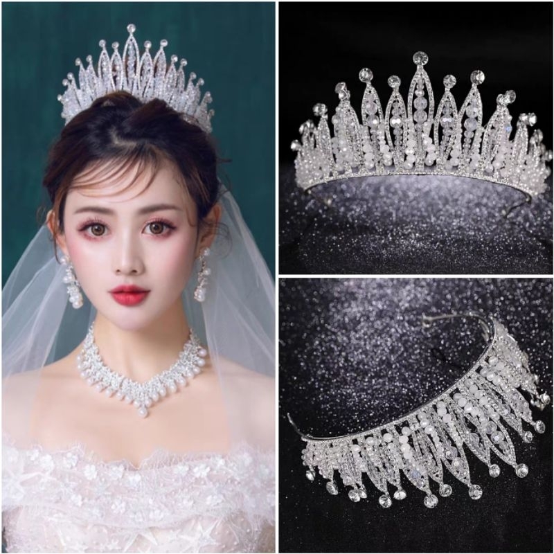 Jual Intan Crown - Mahkota Pengantin Mewah - Wedding Crown Besar Silver | Shopee Indonesia
