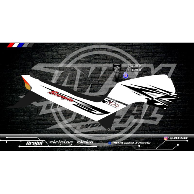 Jual Striping Scorpio steko putih motif terbaru | Shopee Indonesia