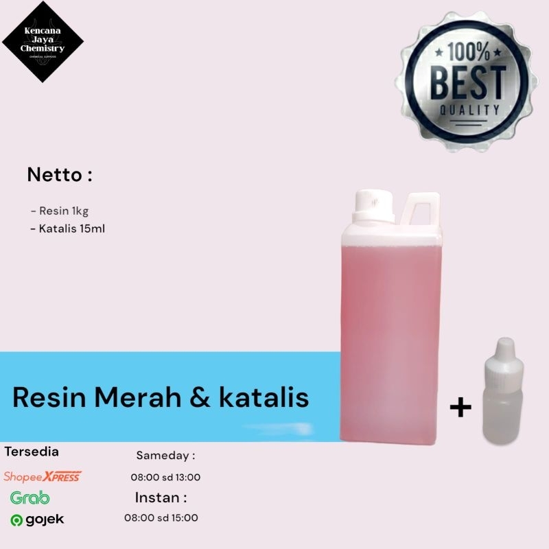 Jual Resin merah dan Katalis / resin merah 1kg + Katalis 15ml | Shopee ...