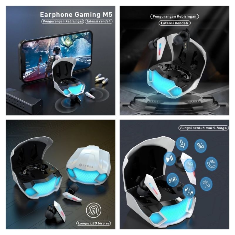 Jual INBEX M5 TWS Gaming Bluetooth Wireless Earphone Headset | Shopee ...