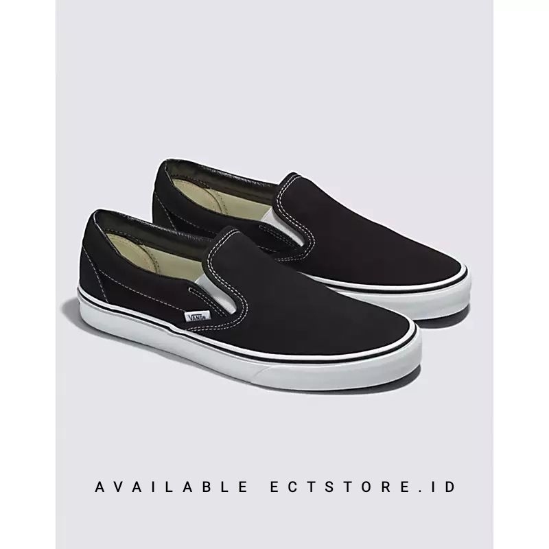 Jual Vans Slip On Black White Original | Shopee Indonesia