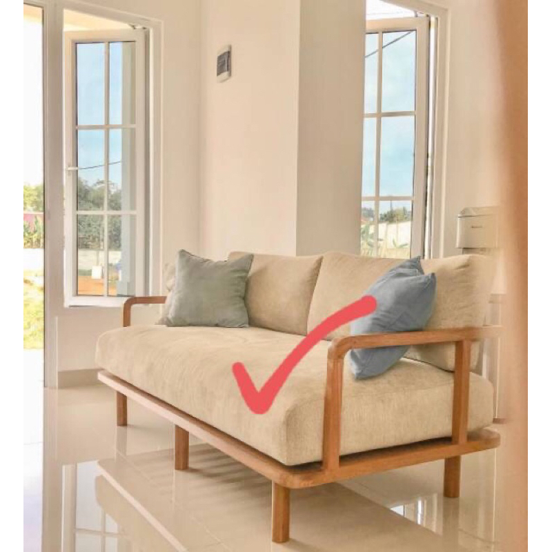 Jual SOFA MINIMALIS MODERN KAYU JATI SOLID | SOFA KAYU JATI MODERN KEKINIAN | Shopee Indonesia