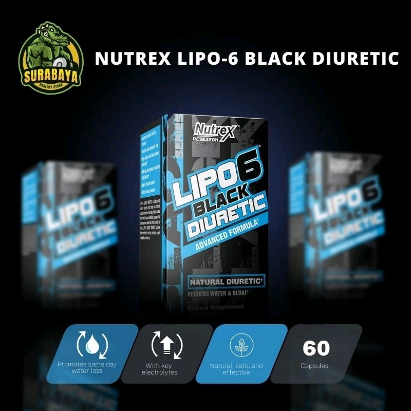 Jual NUTREX LIPO 6 BLACK DIURETIC 80 KAPSUL SUPLEMEN FITNESS FAT BURNER ...