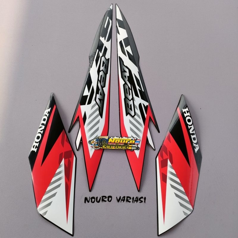 Jual striping honda beat fi sporty 2023 hitam full Lis merah list motor ...
