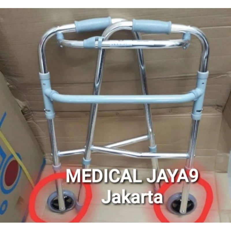 Jual Tongkat lansia Walker jemuran kaki 4 kruk alat bantu jalan ...