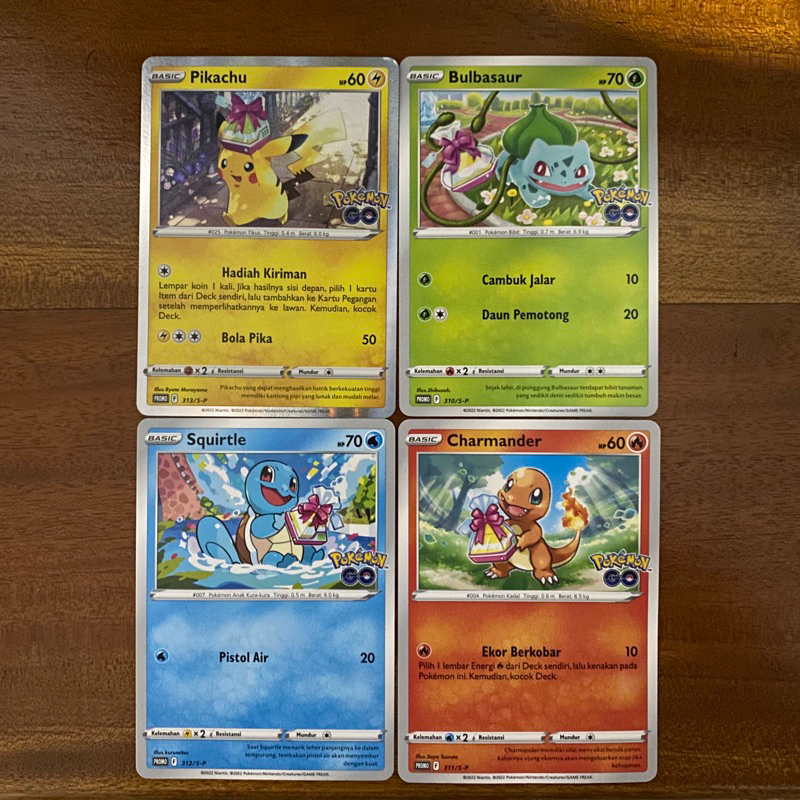 Jual Pikachu charmander squirtle bulbasaur pokemon go cards kartu pogo ...