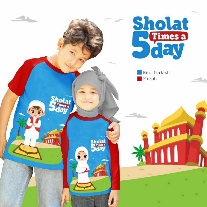 Jual Baju Kaos Couple Anak Kakak Adik Cewe Cowo Warna biru Tangan Pendek dan Panjang Ukuran ...
