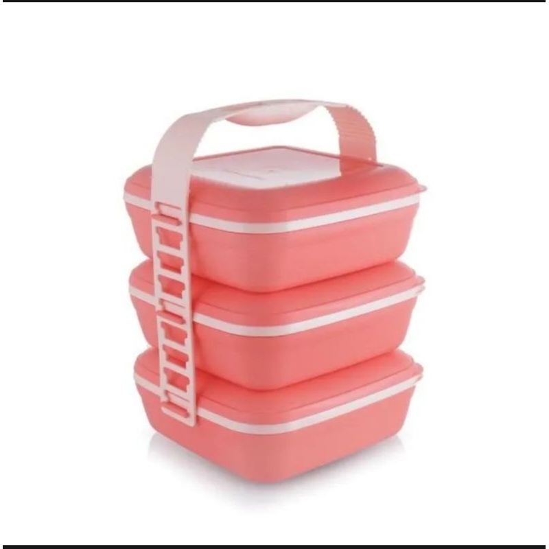 Jual Tupperware Picnic Set Trio - (Peach-Putih tulang) | Shopee Indonesia