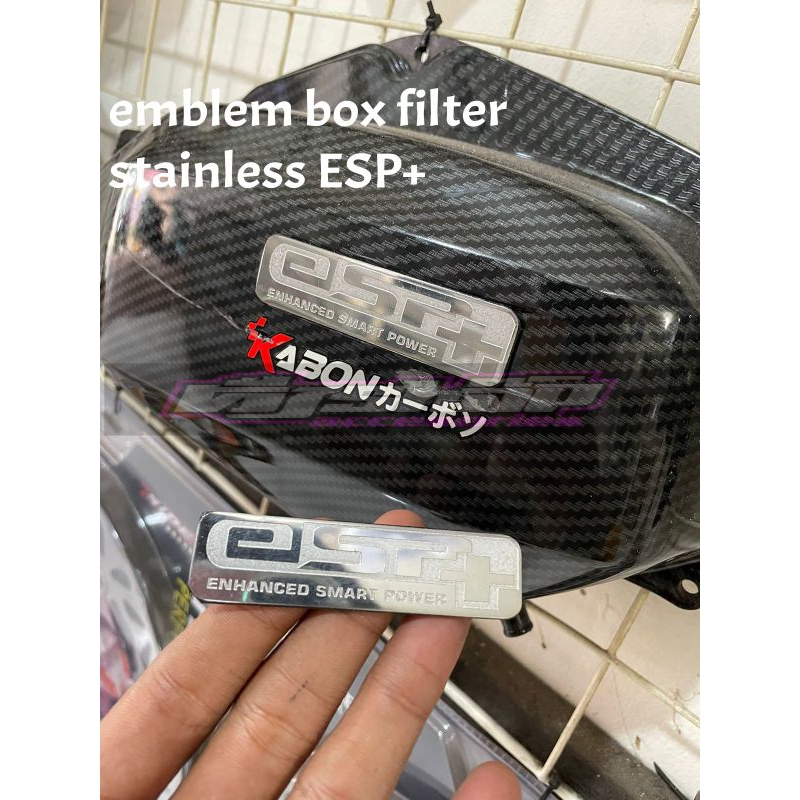 Jual EMBLEM ESP+ BOX FILTER STAINLESS honda matic pcx vario adv scoopy genio beat emblem filter ...
