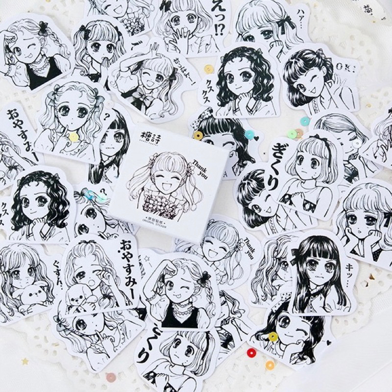 Jual (READY) 45PCS WEBTOON GIRL STICKER SET | manga anime aesthetic ...