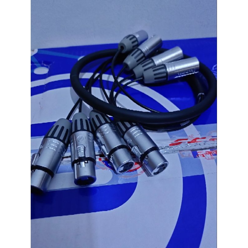 Jual kabel snake 4ch 1 meter plus Jack XLR seetronic set male to female ...