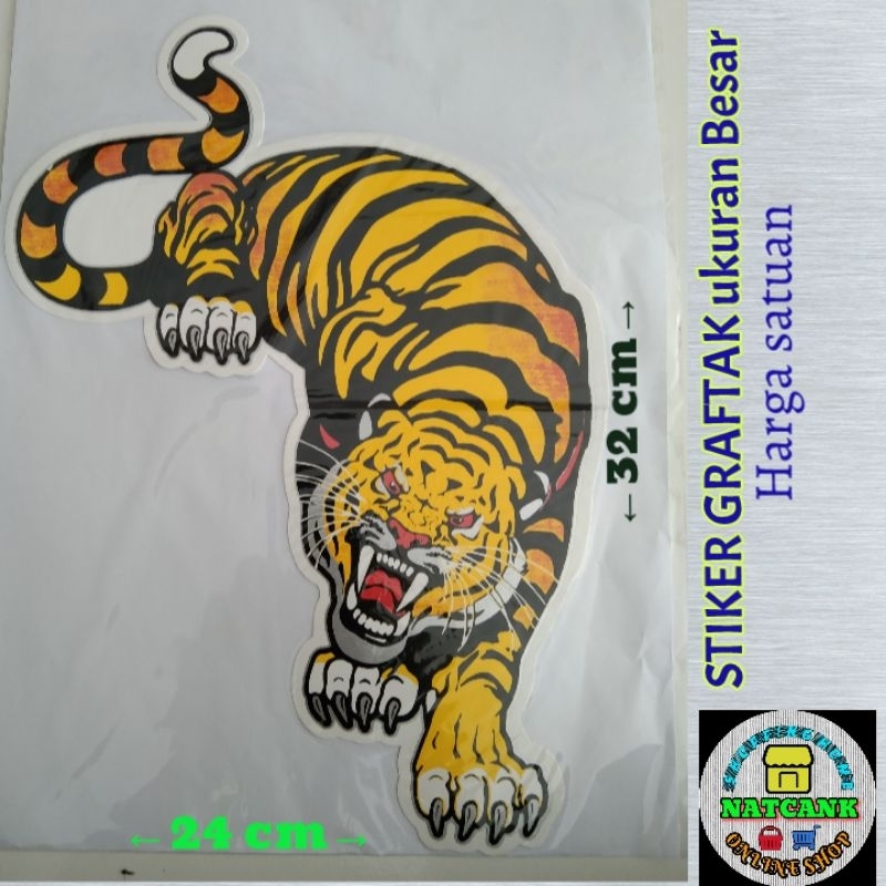 Jual STIKER GRAFTAK UKURAN BESAR 24x32cm MOTIF HARIMAU | Shopee Indonesia