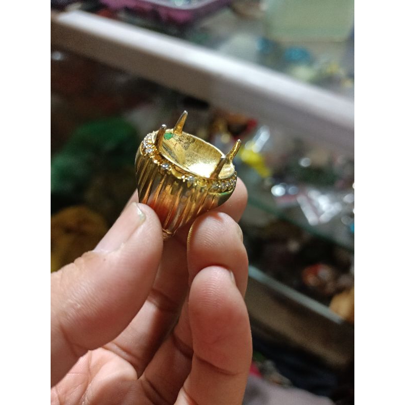 Jual Ring alfaka super warna gold buat dimensi 20x15mm | Shopee Indonesia
