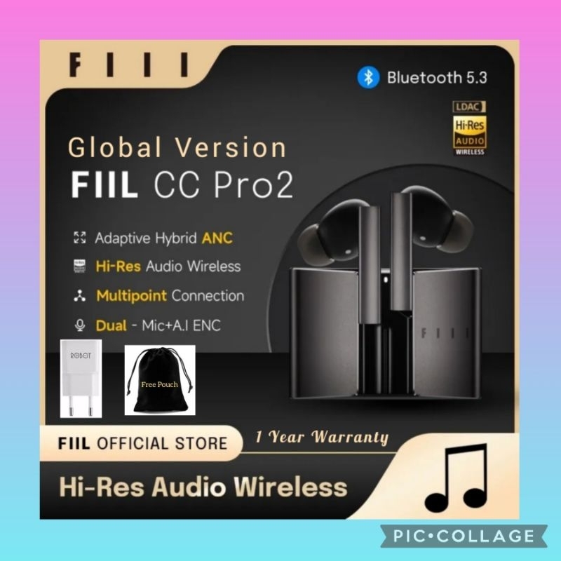 Jual FIIL CC Pro2 Hi-Res LDAC 42dB Hybrid ANC TWS Earbuds Wireless ...