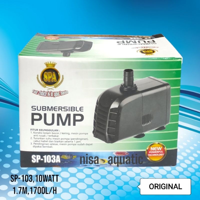 Jual Mesin Pompa Air Celup Filter 103 SPA SP-103A 10Watt,1.7M,1700L/H ...