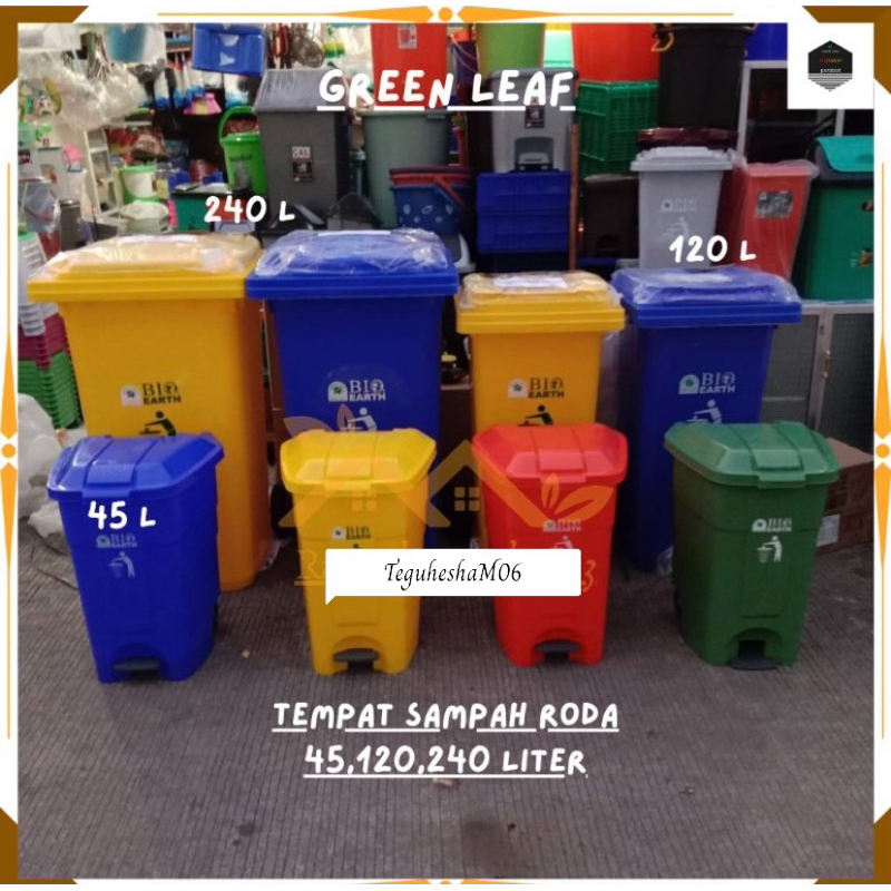 Jual SALE !! Green Leaf - Tempat Sampah Roda Ukuran 100 120 240 Liter Bio Earth Green Leaf ...