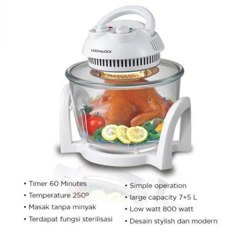 Jual lock&lock locknlock lock n lock halogen oven 7 liter oven mini ...