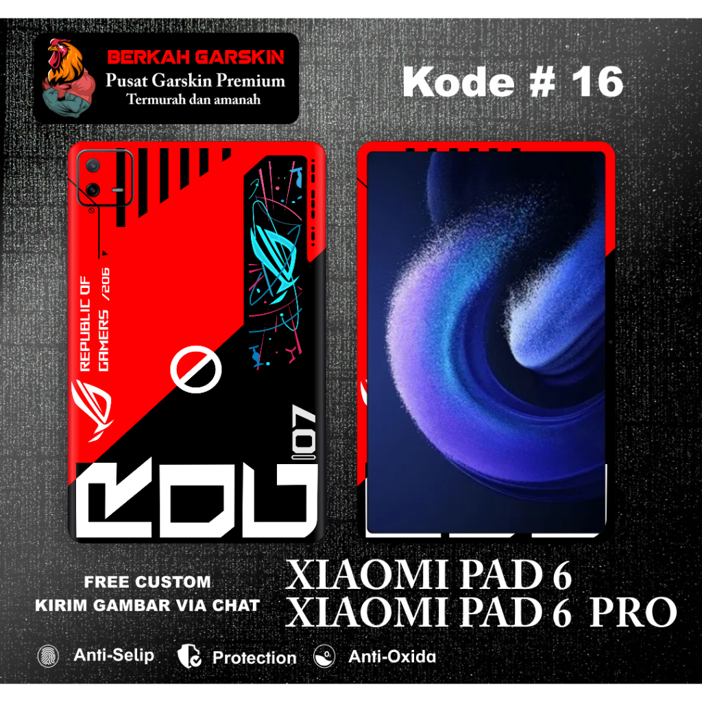 Jual Garskin xiaomi Pad 6 6 Pro 16 20 Garskin stiker custom Dan Cod ...