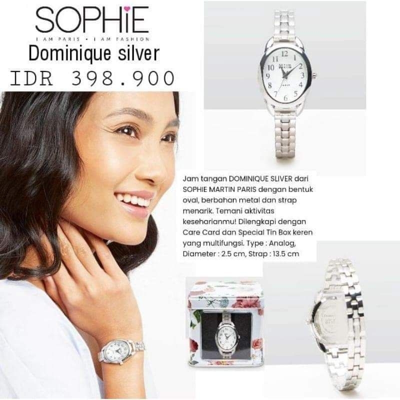 Jual DOMINIQUE SILVER SOPHIE MARTIN PARIS WATCH | Shopee Indonesia
