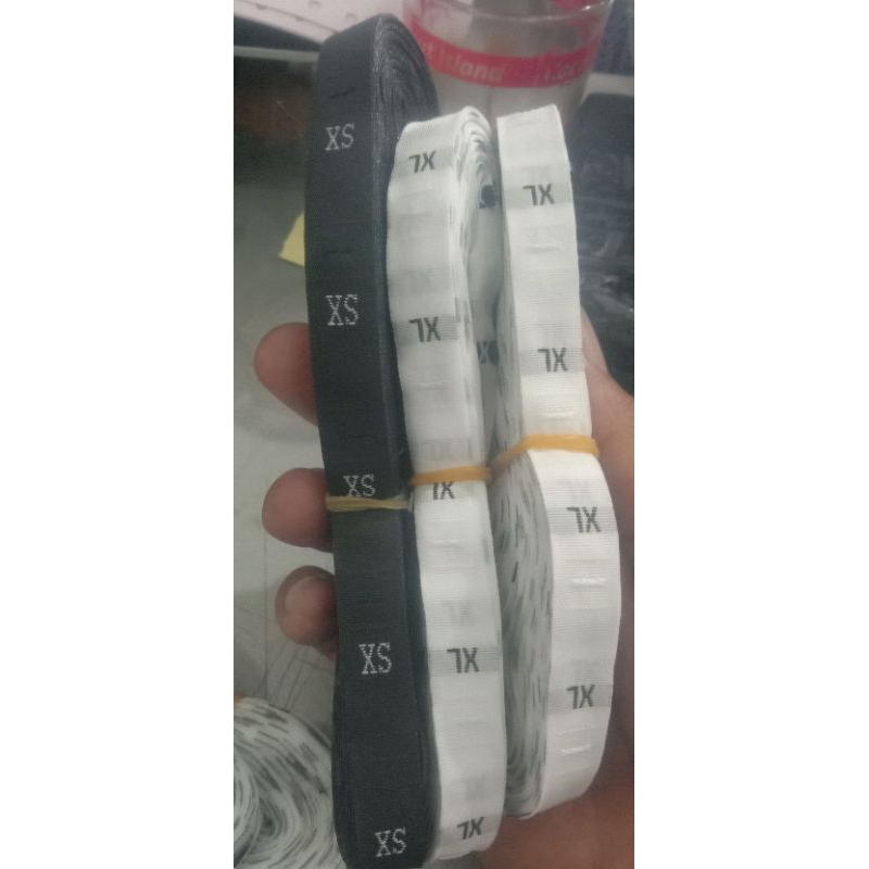 Jual label woven size / label size / label size bordir / merek size ...