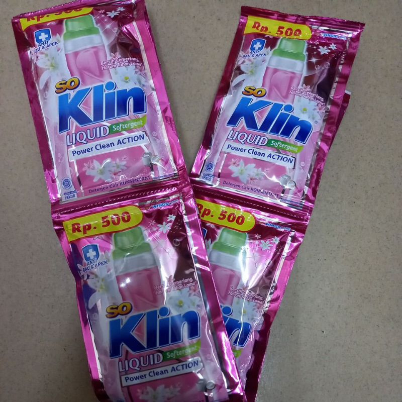 Jual SO Klin Liquid Softergent 12 sachet (22ml) | Shopee Indonesia