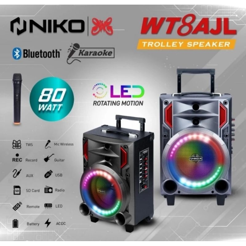 Jual NIKO WT8AJL Speaker Portable Meeting Trolley 8 inch 80 Watt ...
