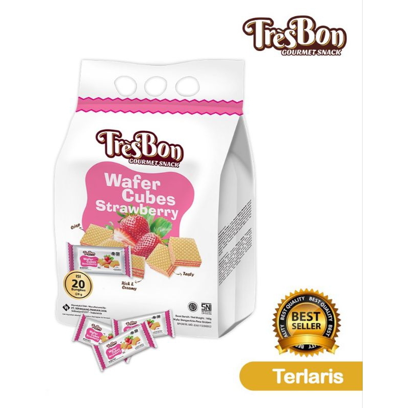 Jual wafer tresbon rasa stroberi isi 20 coklat | Shopee Indonesia