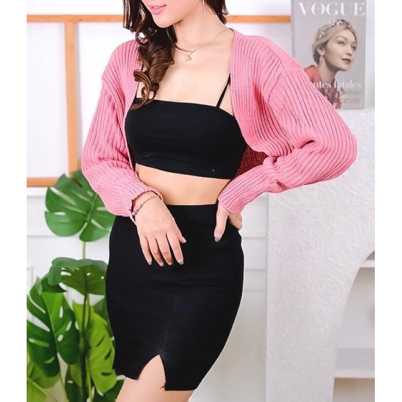 Jual Cardigan Liam Oversize Crop / Balero / Outer knit premium / Crop cardy - by Lafbeaute ...