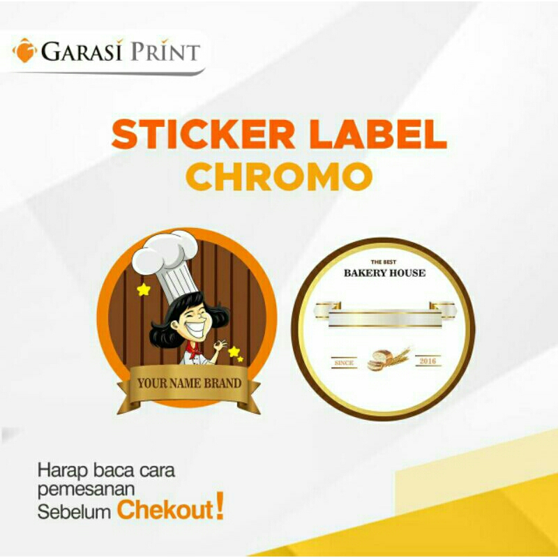 Jual Cetak Sticker Chromo / Label Kemasan Produk Makanan Ringan / Kue ...