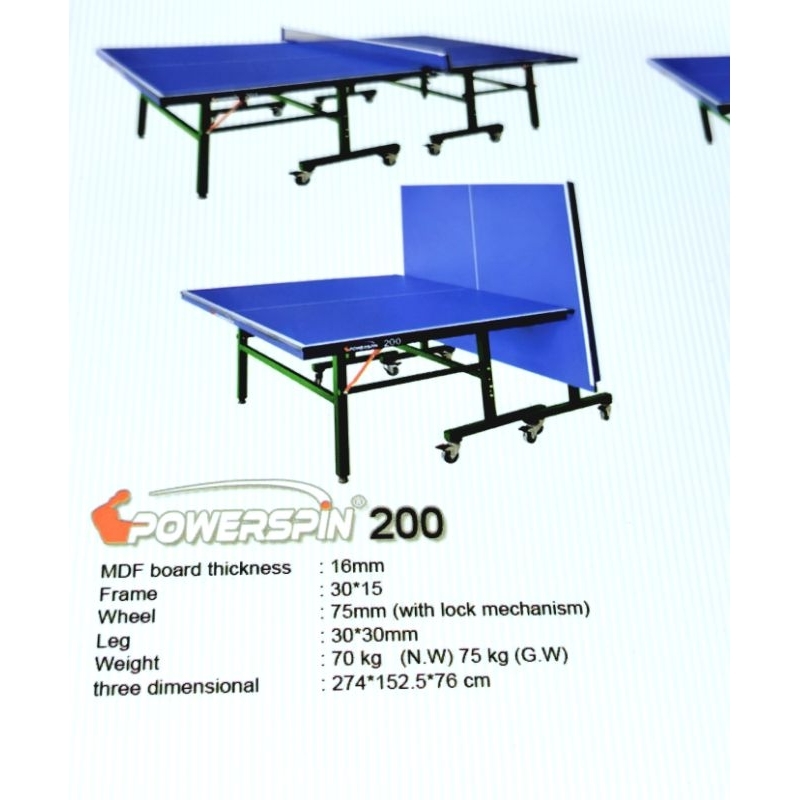 Jual MEJA TENIS MEJA PINGPONG POWERSPIN 200 | Shopee Indonesia
