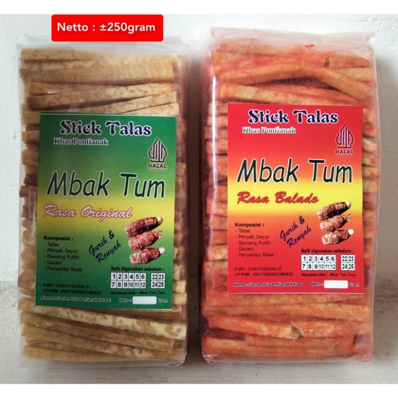 Jual Stick Talas Khas Pontianak / Stik Talas Mbak Tum / Stick Keladi ...
