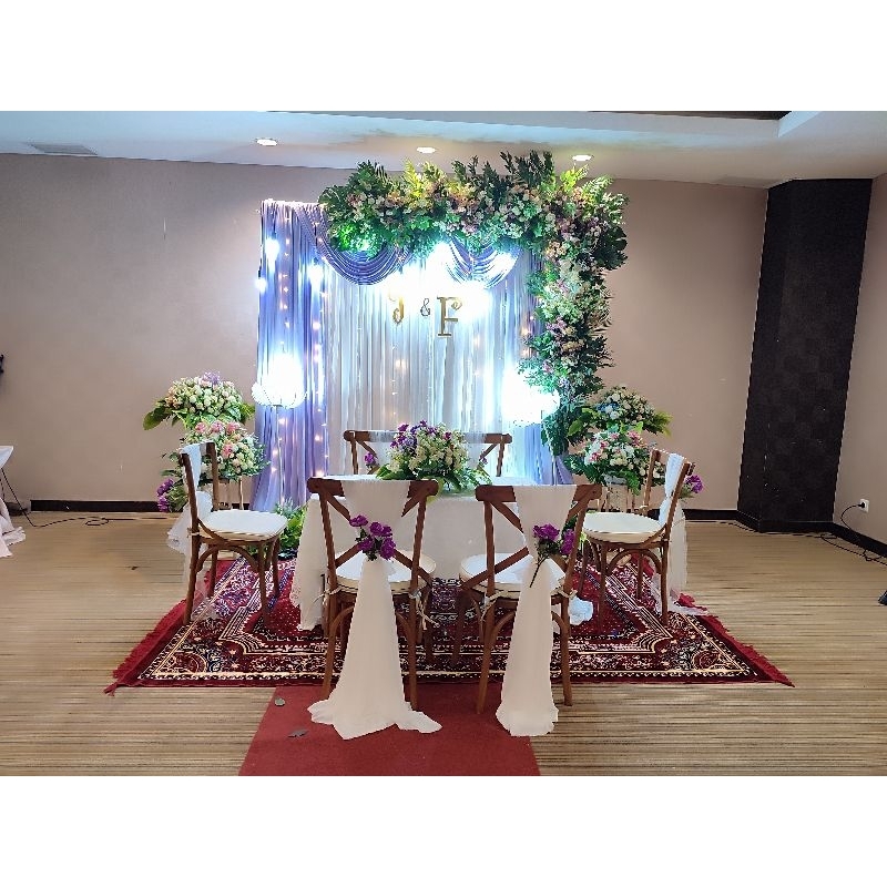 Jual Sewa Backdrop Akad Nikah Nuansa Ungu 2 Meter Shopee Indonesia