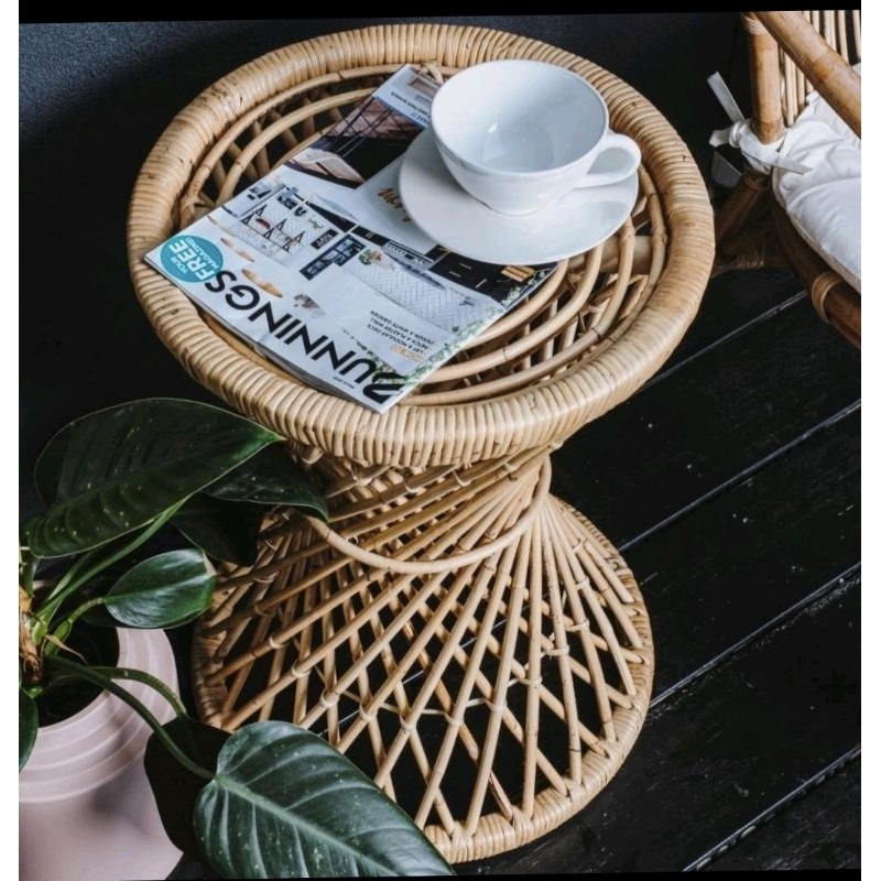 Jual Meja Rotan Aesthetic / Meja Silang | Shopee Indonesia