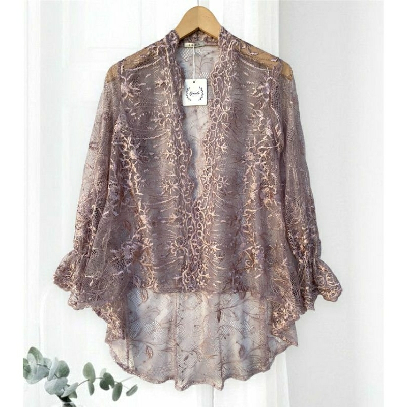 Jual Long outer Brokat / baju kondangan / outer brukat/ Ajmala | Shopee ...