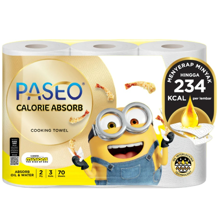 Jual PASEO COOKING TOWEL TISSUE 70 SHEETS 2 PLY 3 ROLLS TISSU PENYERAP ...