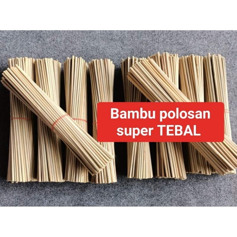 Jual Bambu polosan super TEBAL & KOKOH panjang 30 cm (100 batang ...