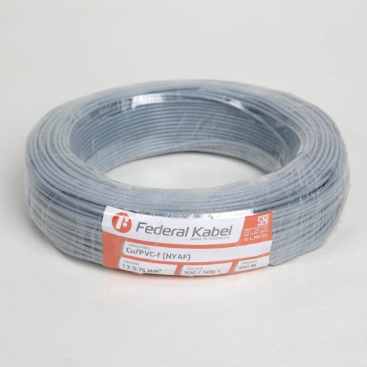 Jual Kabel Listrik FEDERAL NYAF 0.75 1x0.75 1x0,75 mm Serabut roll 100m | Shopee Indonesia