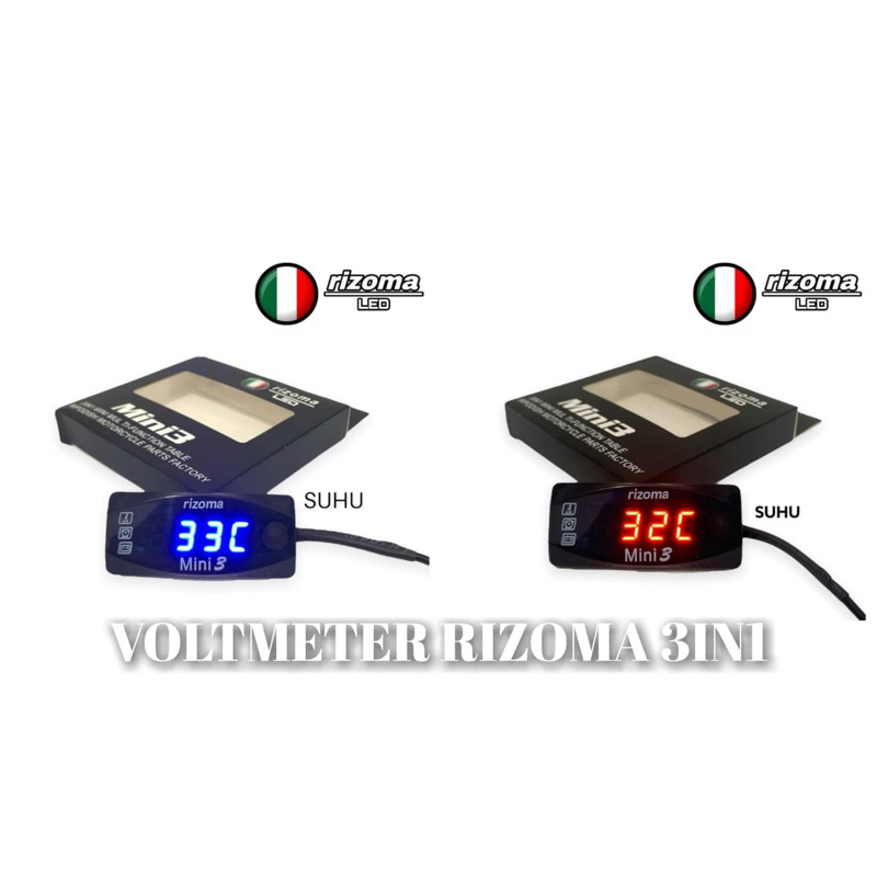 Jual Rizoma Led Racing - Voltmeter Rizoma Racing 3in1 Volt Meter Digital Suhu Dan Jam Motor ...