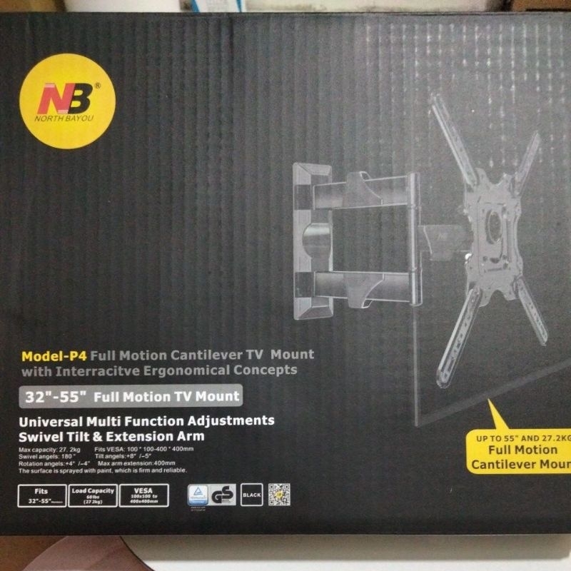 Jual BRACKET TV NB north bayou P4 FULL MOTION 32-55 INCH BISA GERAK ...