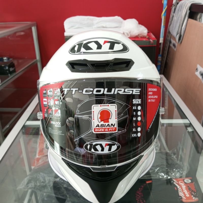 Jual Helm KYT TT Course Solid Putih Original | Shopee Indonesia
