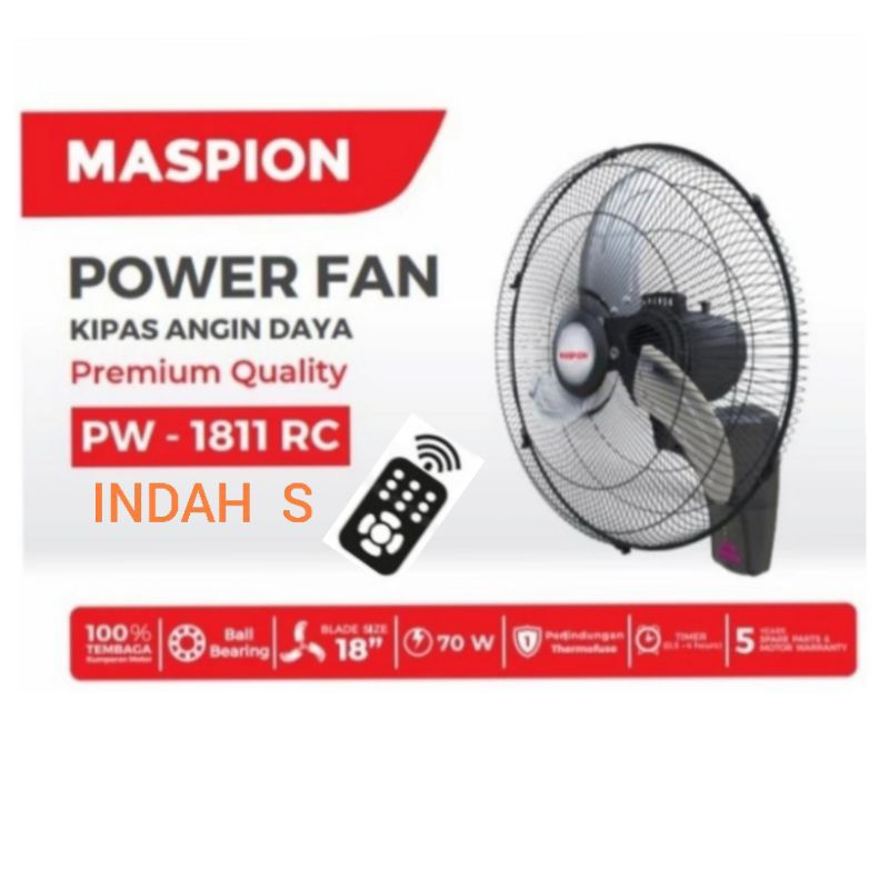Jual Kipas Angin Dinding MASPION Tornado 18" REMOT / Wallfan MASPION PW ...