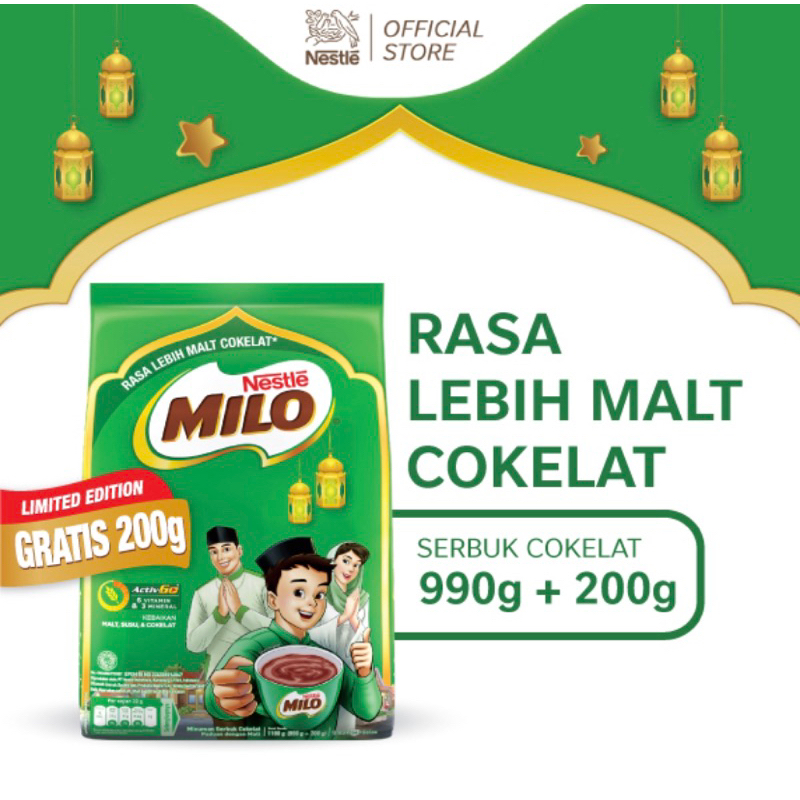 Jual Susu Milo 3in1 Active Go 1kg Pouch (Bonus Pack) Rasa Lebih Malt ...