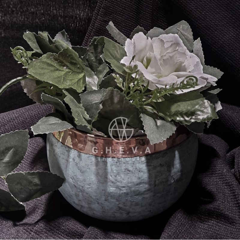 Jual Pot tembaga / pot mewah aesthetic warna hijau | Shopee Indonesia