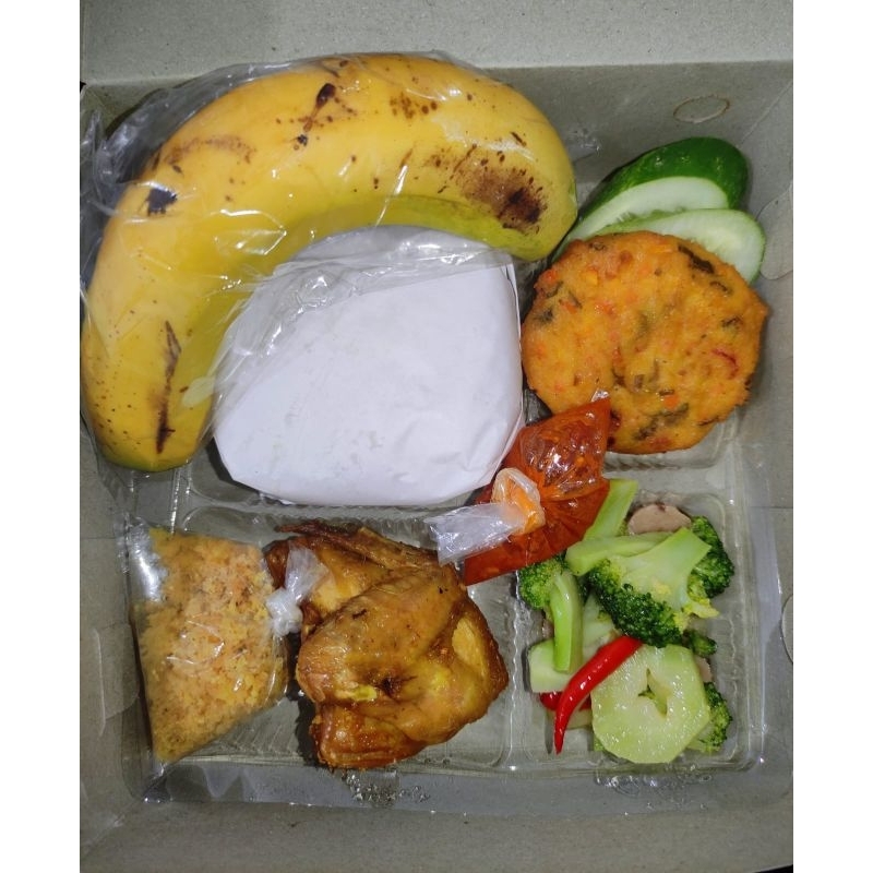 Jual Nasi box/paket nasi ayam goreng komplit | Shopee Indonesia