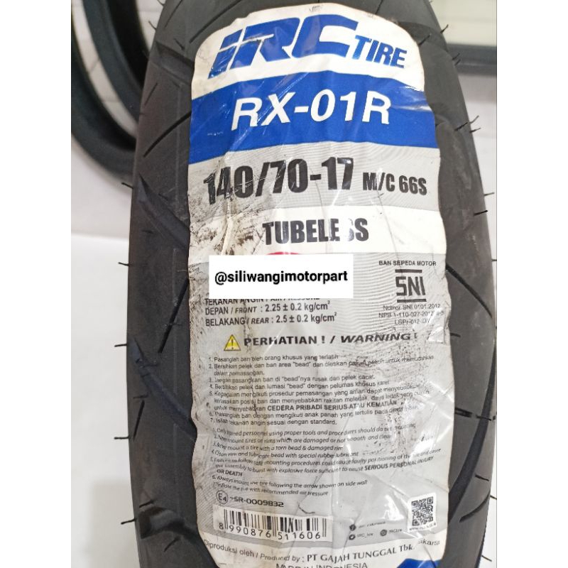 Jual Ban Motor Tubles IRC 140/70-17 RX-01R Ban Motor Ring 17 Ban Luar Motor | Shopee Indonesia
