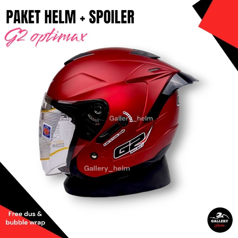 Jual HELM HALF FACE G2 OPTIMAX SOLID SPOILER | MODEL INK DYNAMIC ...